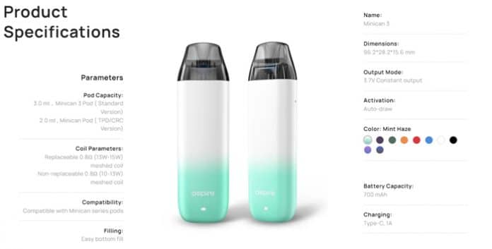 Aspire Minican 3 Preview - Replaceable or Fixed Coil Pod Options ...